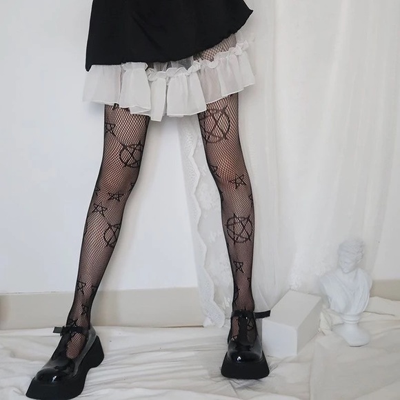 Accessories | Gothic Star Pentagram Fishnet Pantyhose Stockings | Poshmark
